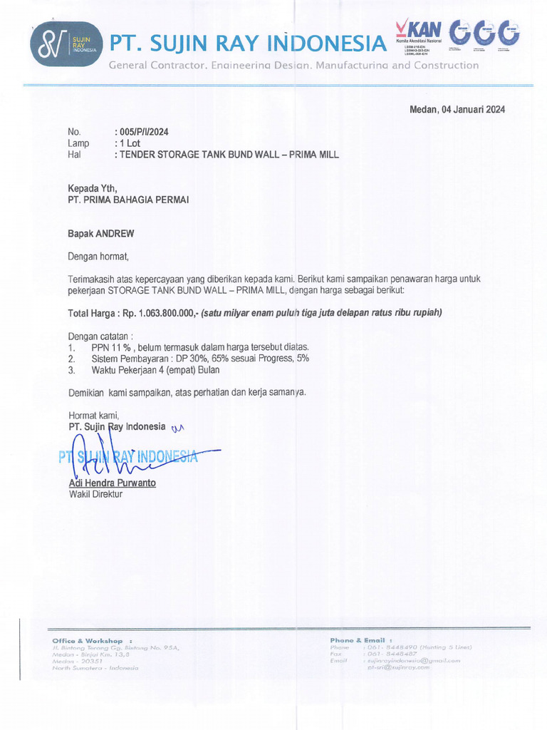 005 Tender Storage Tank Bund Wall Pks Prima | PDF
