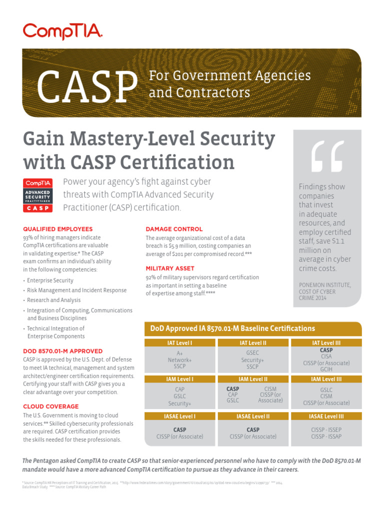CASP Government Overview Download | PDF | Comp Tia | Computer Security