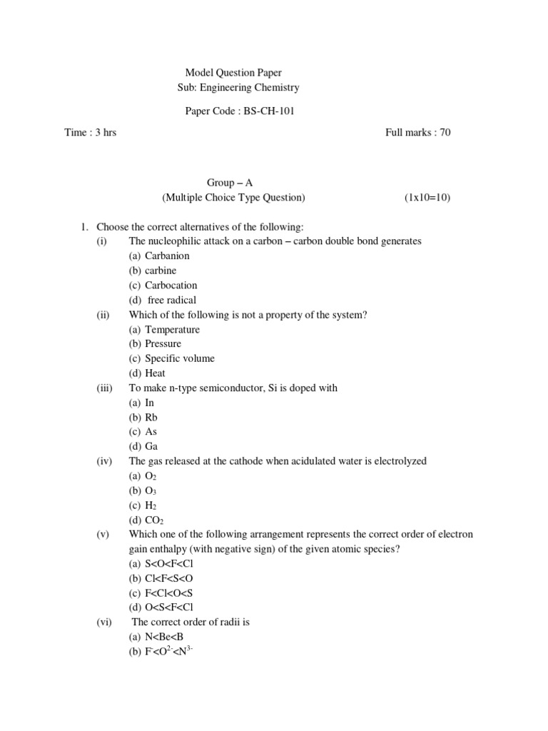 Model QP 3 | PDF | Physical Chemistry | Phases Of Matter
