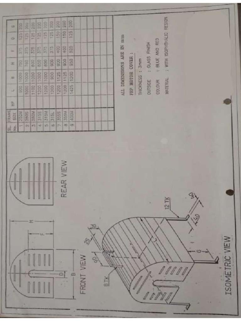 FRP Motor Cover Sizes | PDF