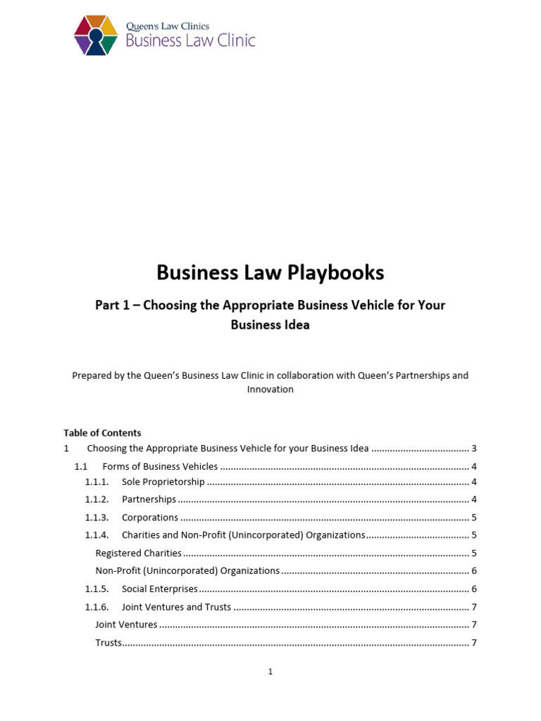 Consolidated Playbook | PDF | Partnership | Sole Proprietorship