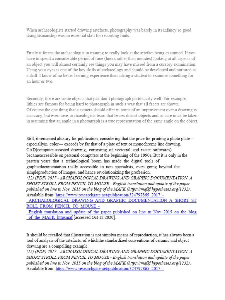 When Archaeologists Started Drawing Artefacts | PDF | Drawing | Archaeology