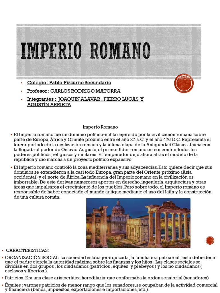 Presentación | PDF | imperio Romano | Roma antigua