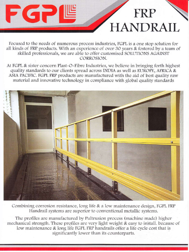 FRP Handrail | Download Free PDF | Fibre Reinforced Plastic | Corrosion