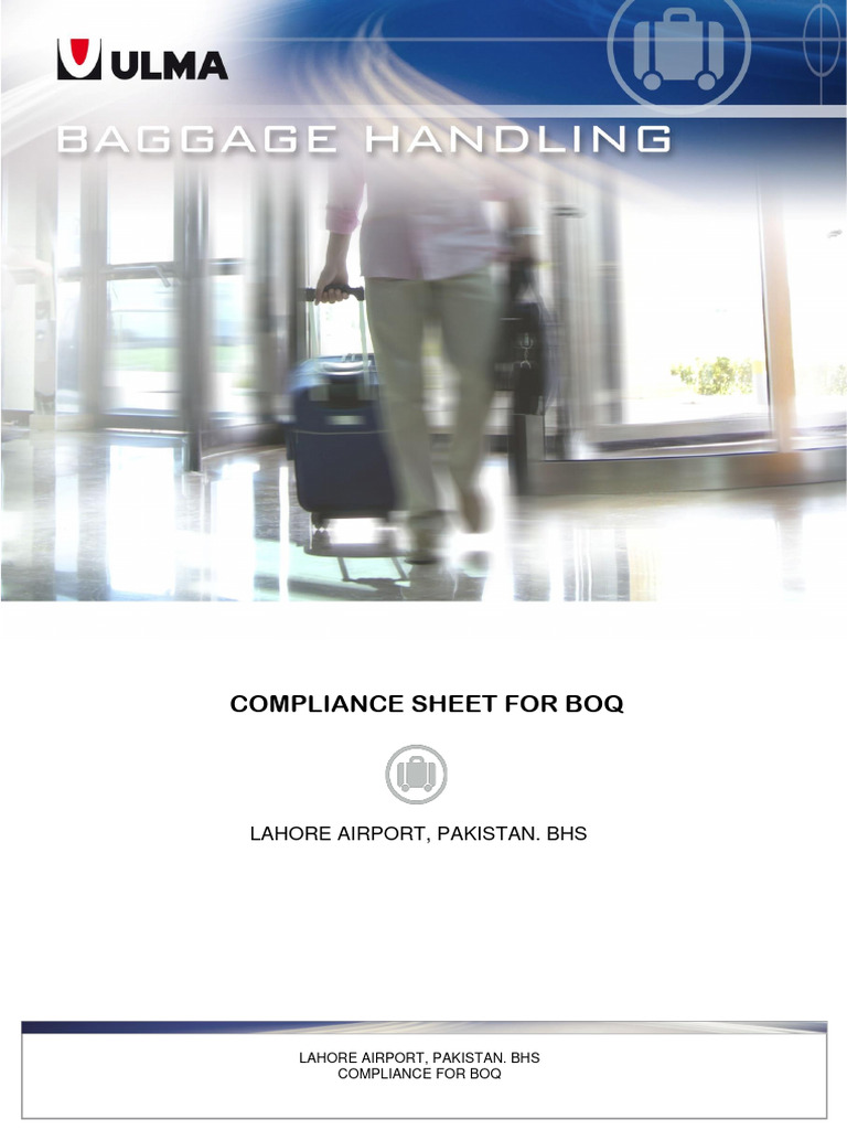 Compliance For BOQ From Ulma Baggage Handling | Download Free PDF | Baggage