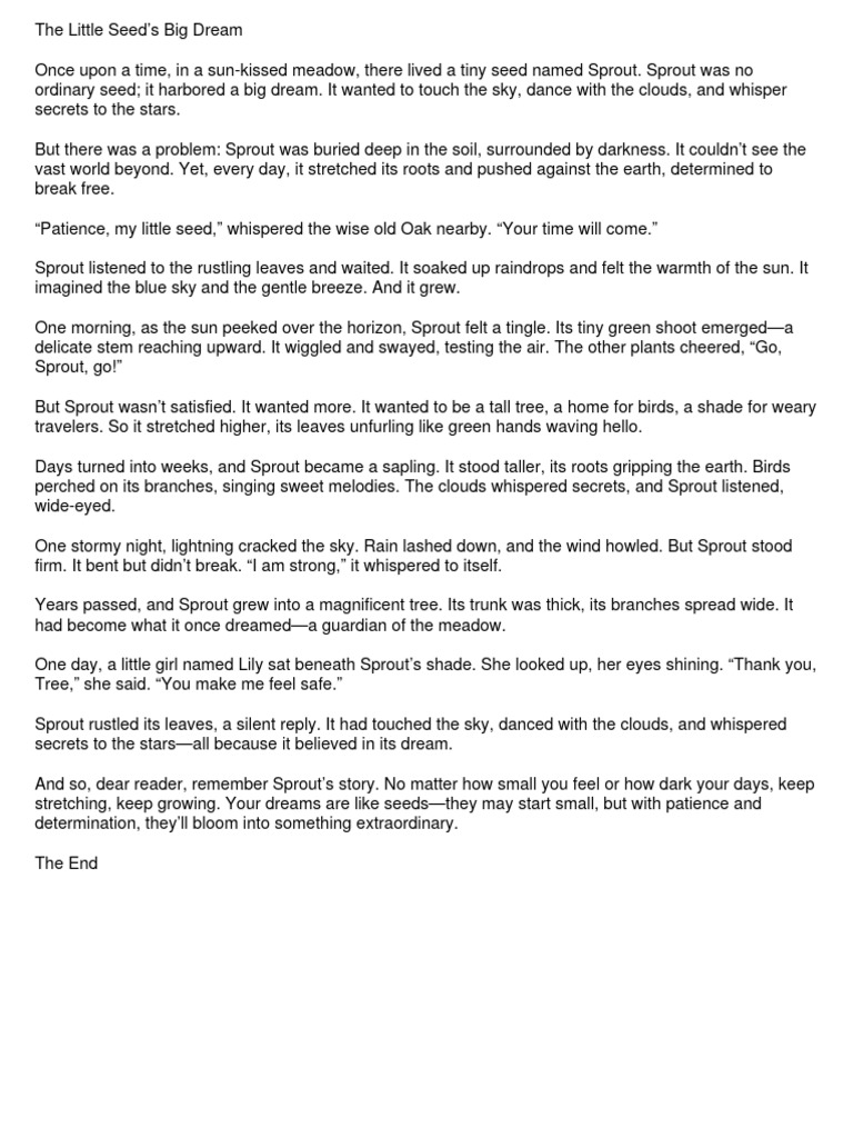 The Little Seed’s Big Dream | PDF