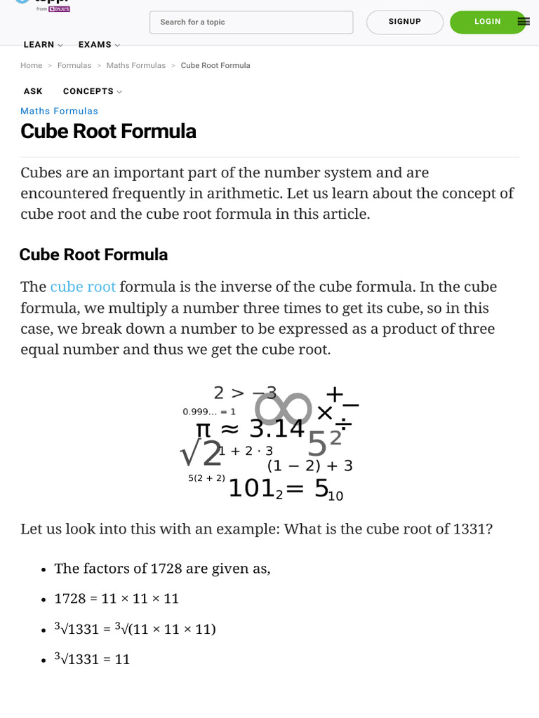 CubeRootFormulaMeaning, Table, Formulas, SolvedExamples 1710827181576 ...