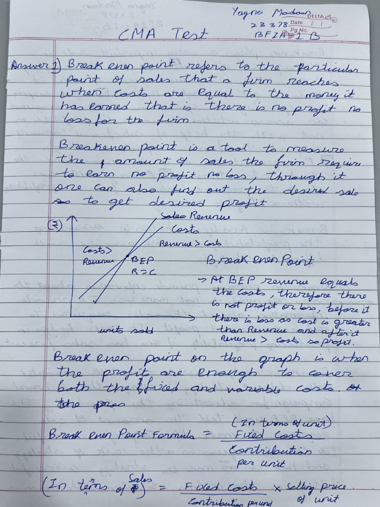 Cma Test Yagna Madaan 23378 Bfia - 1b | PDF