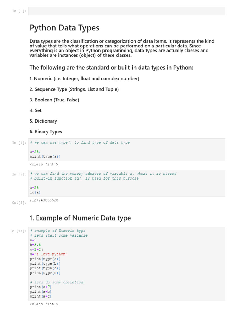 Unit 3 Built In Functions Data Types And Operators Pdf Data Type Boolean Data Type