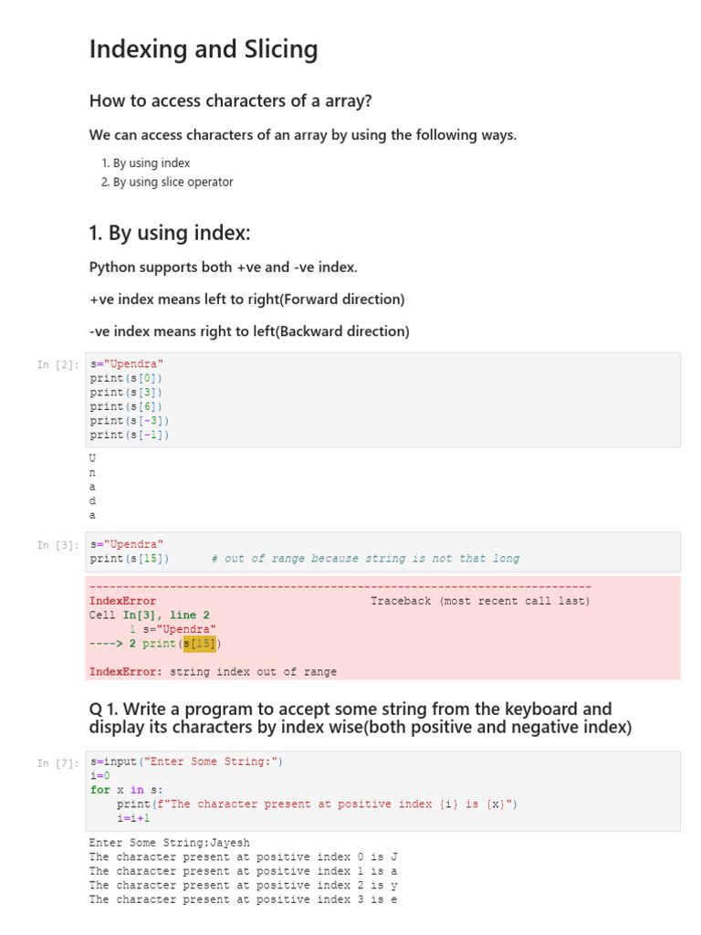 Unit 3 Indexing Slicing and Data Structure | PDF | Friction | Force