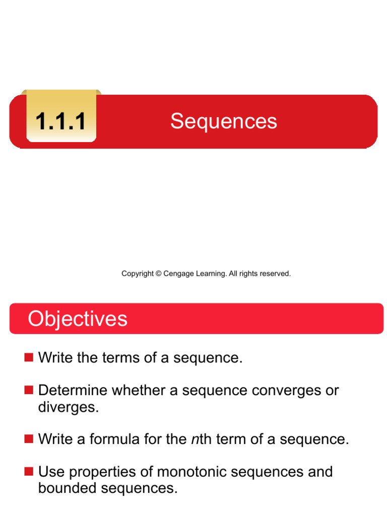 SV Lesson 1 Sequences | PDF | Sequence | Limit (Mathematics)