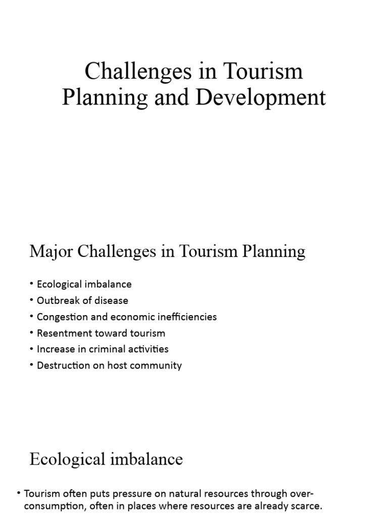 Challenges in Tourism Planning and Development | PDF | Tourism | Taxes
