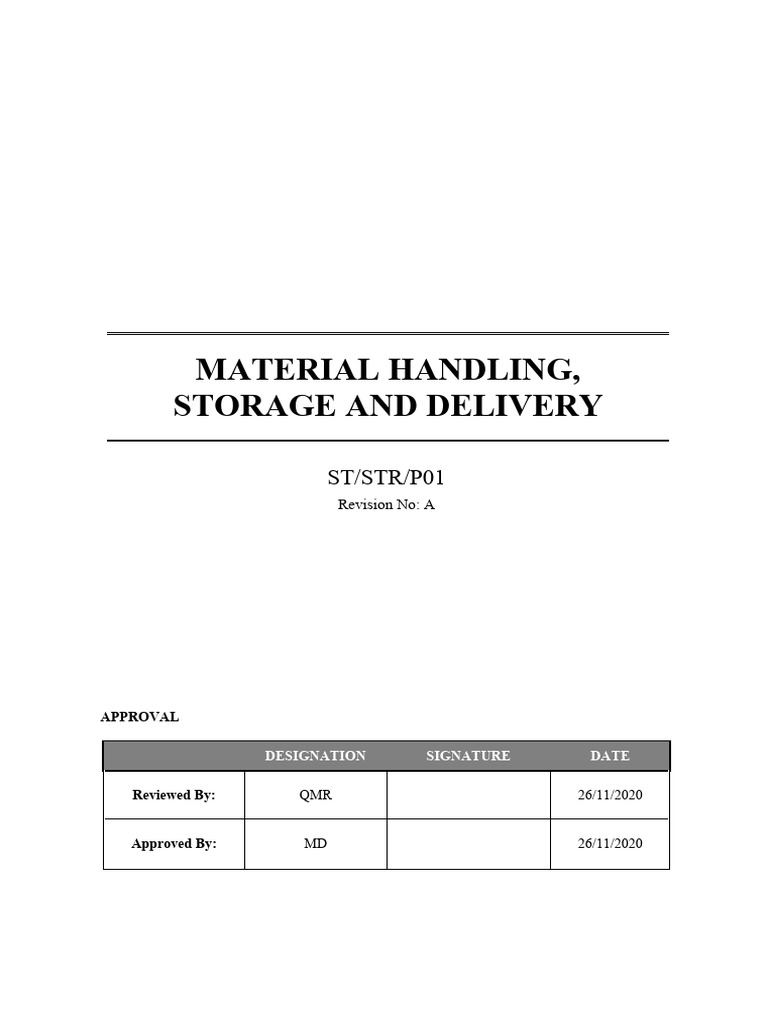 22 STR-P01 - MATERIAL HANDLING STORAGE AND DELIVERY Rev A | Download ...