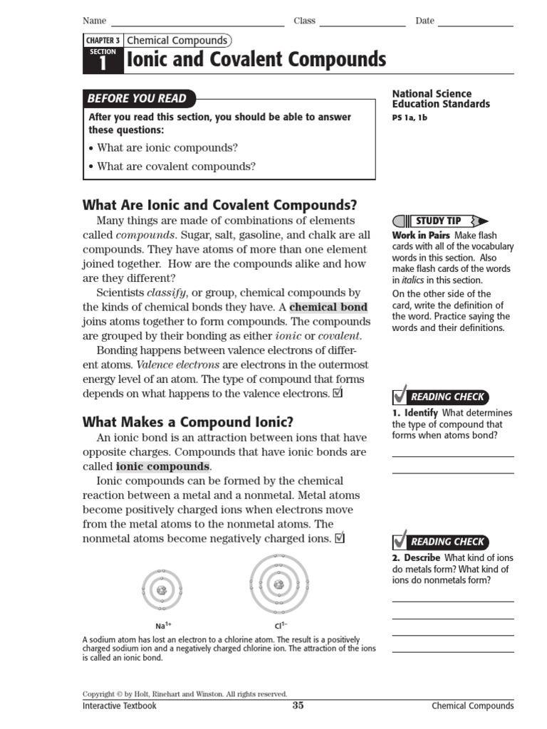 Properties of Ionic and Covalent | Download Free PDF | Chemical ...