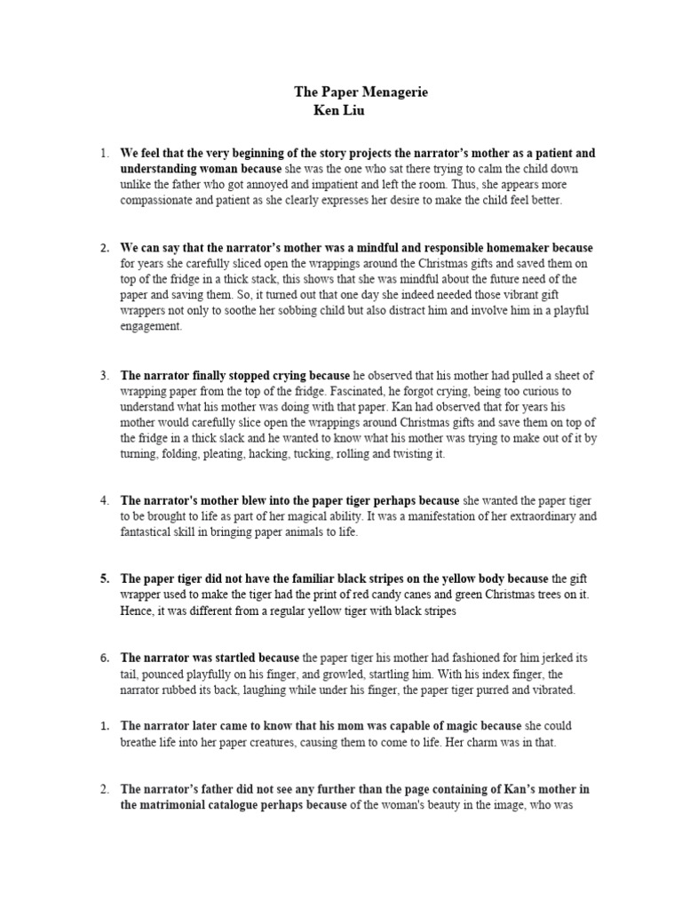 The Paper Menagerie Ken Liu - 11 | PDF | Identity (Social Science) | Love