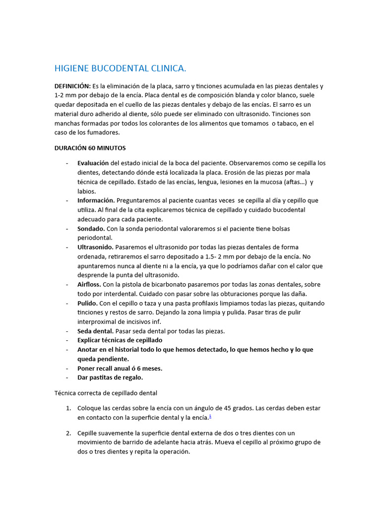 HIGIENE | PDF | Higiene oral | Especialidades Medicas