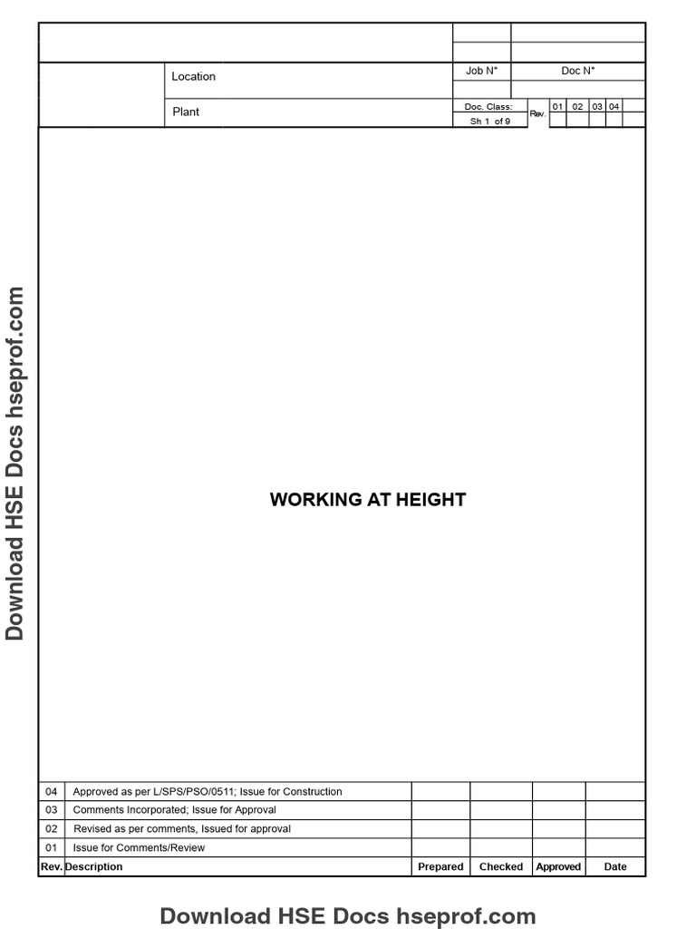 WORKING AT HEIGHT Procedure 1717263087 | PDF | Scaffolding | Ladder