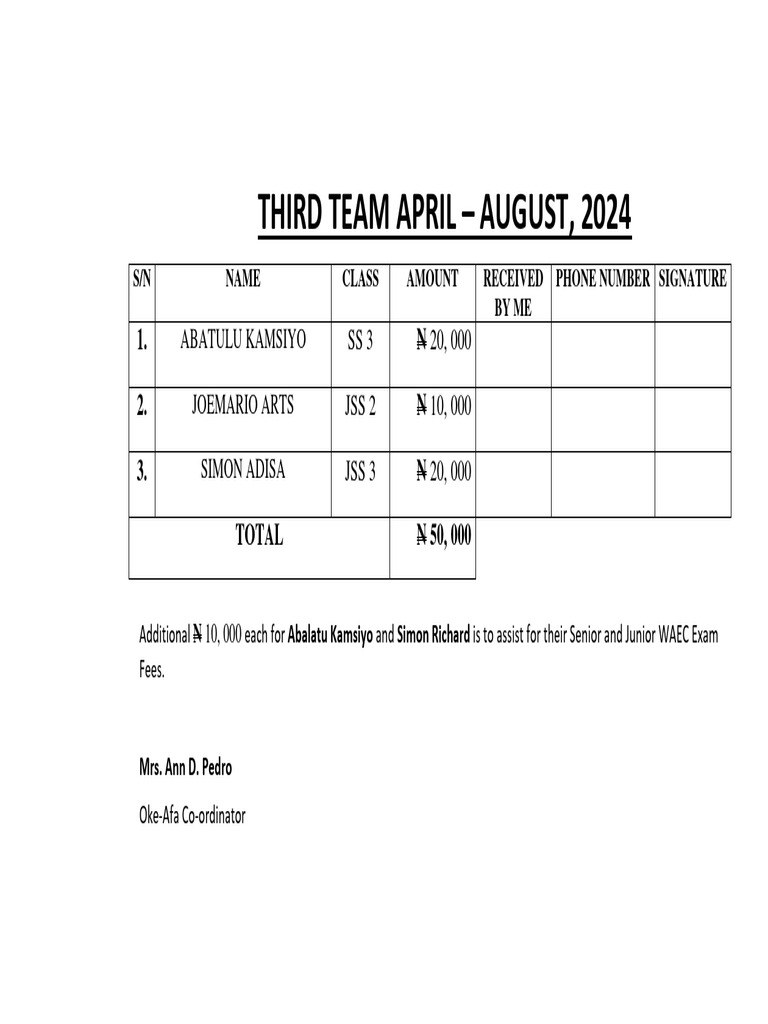 3rd TEAM April - August 2024 | PDF