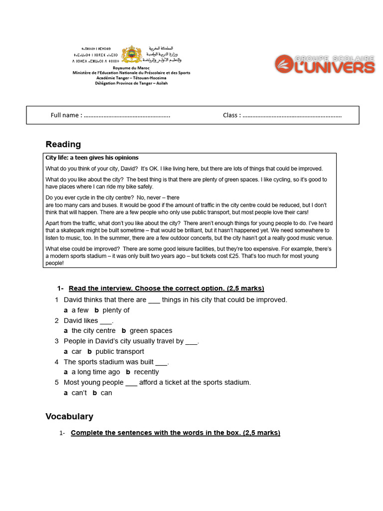 2nd Exam 4th Grade 2nd Semtr | PDF