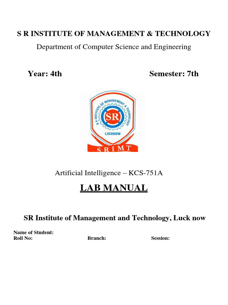 Artificial-Intelligence-lab 7TH SEMESTER (1) | PDF | Engineering | Knowledge