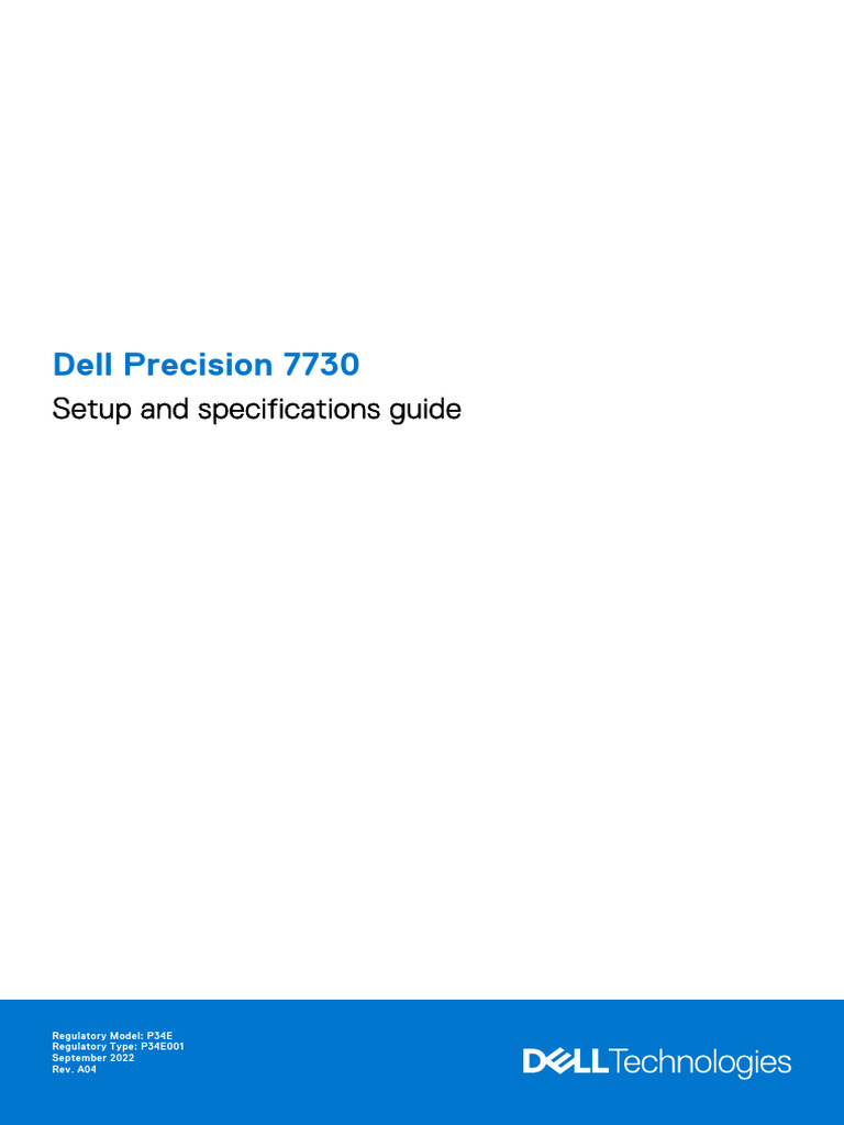 Dell Precision 7730 Setup Guide | PDF | Hdmi | Device Driver