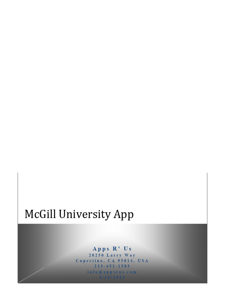 McGill Mobile App | PDF | Mobile App | Graphical User Interfaces