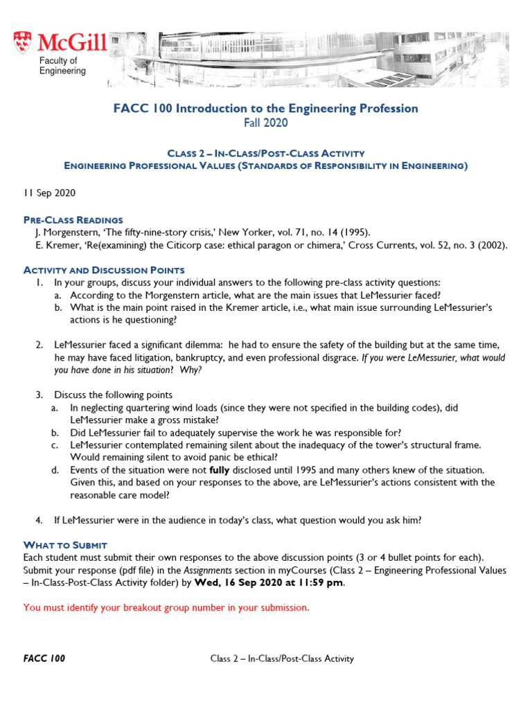 Class-2-Engineering-Professional-Values-In-Class-Post-Class-Activity | PDF