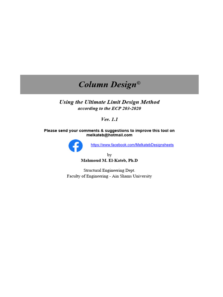 ECP 203-2020 Reinforced Concrete Design | PDF | Buckling | Materials