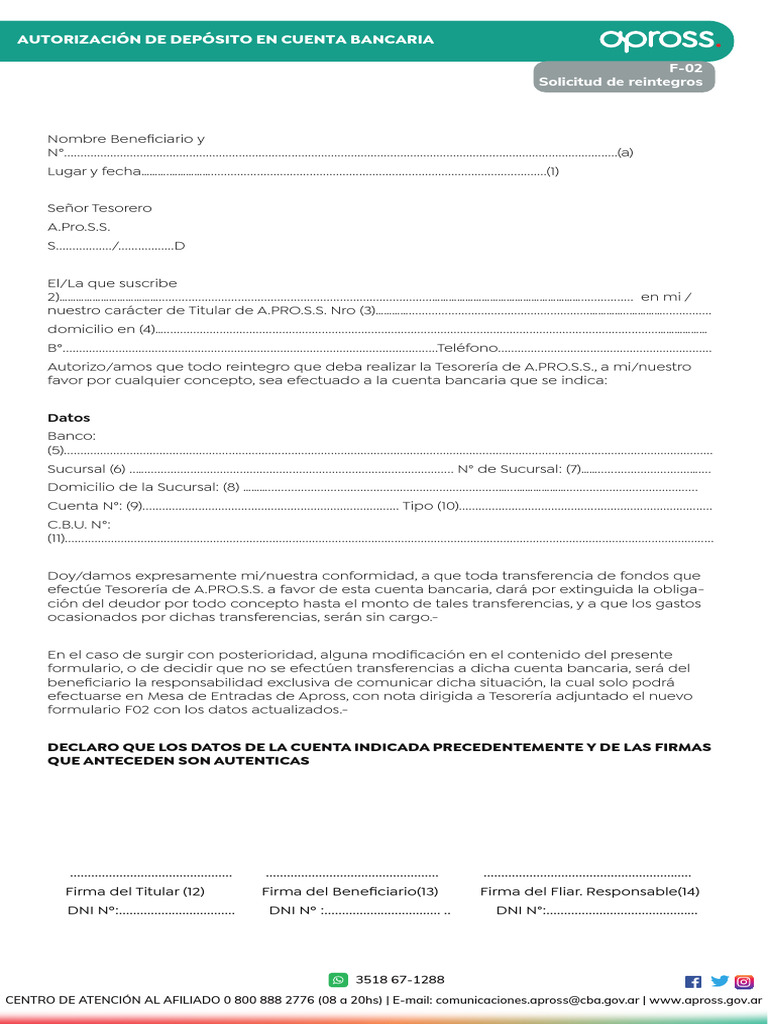 Formulario F02 | PDF