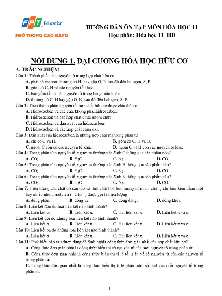 Sp23 Che11 90 Đề Cương | PDF
