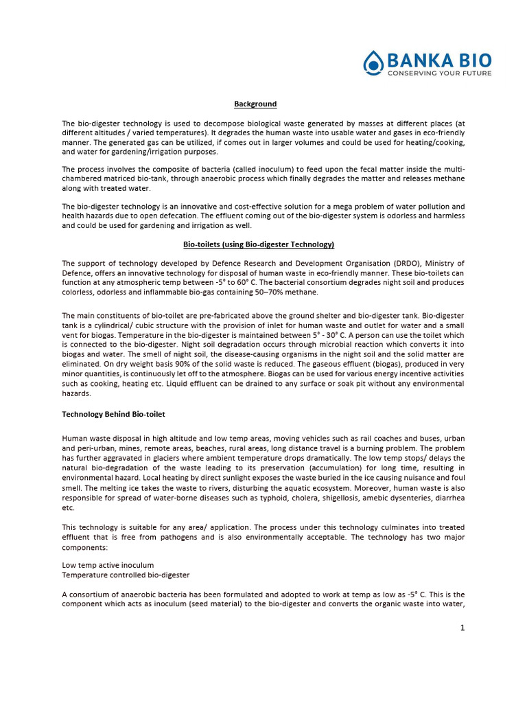 BBL - Bio-Toilets - Technical Understanding and Pricing | PDF | Biogas ...