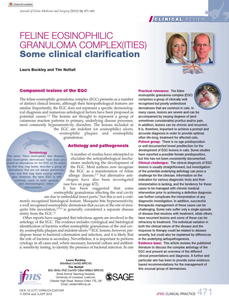 Buckley Nuttall 2012 Feline Eosinophilic Granuloma Complex (Ities) Some ...