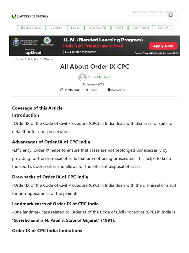 All About Order IX CPC 10 Pages | PDF | Lawsuit | Judiciaries