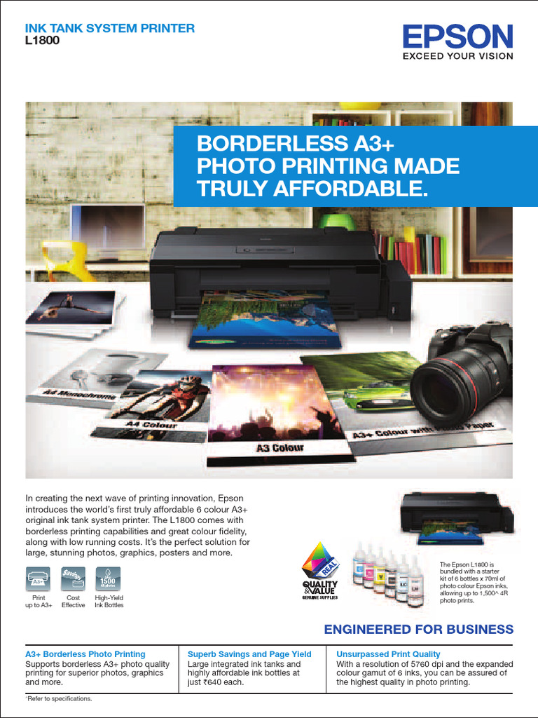 Epson l1800 Inkjet Printer | Download Free PDF | Printer (Computing) | Paper