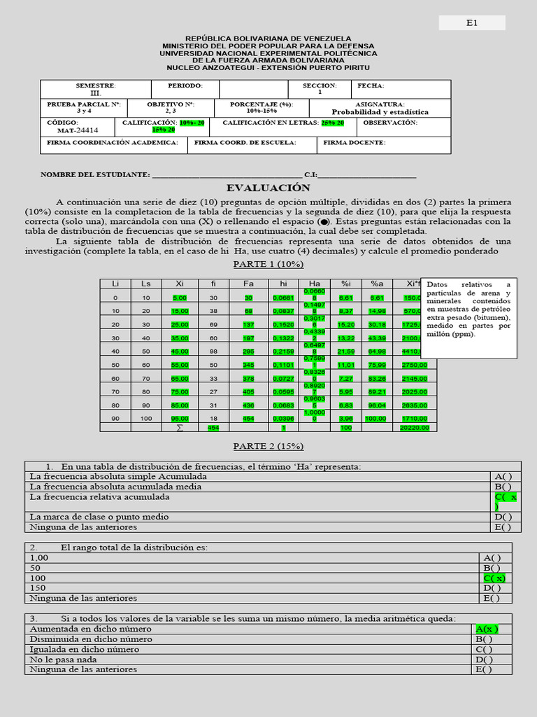 Erevision Taller 3er Corte Eqp05stadística Listo | PDF | Matemáticas