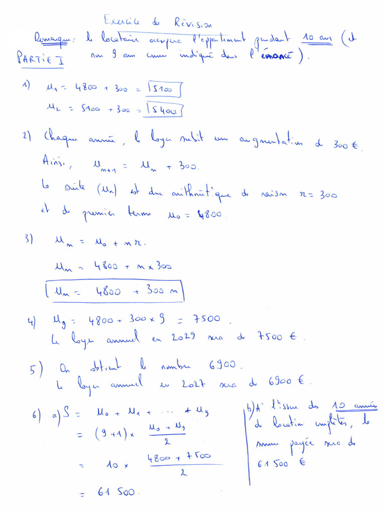 Correction Exercice Revision ds4 | PDF