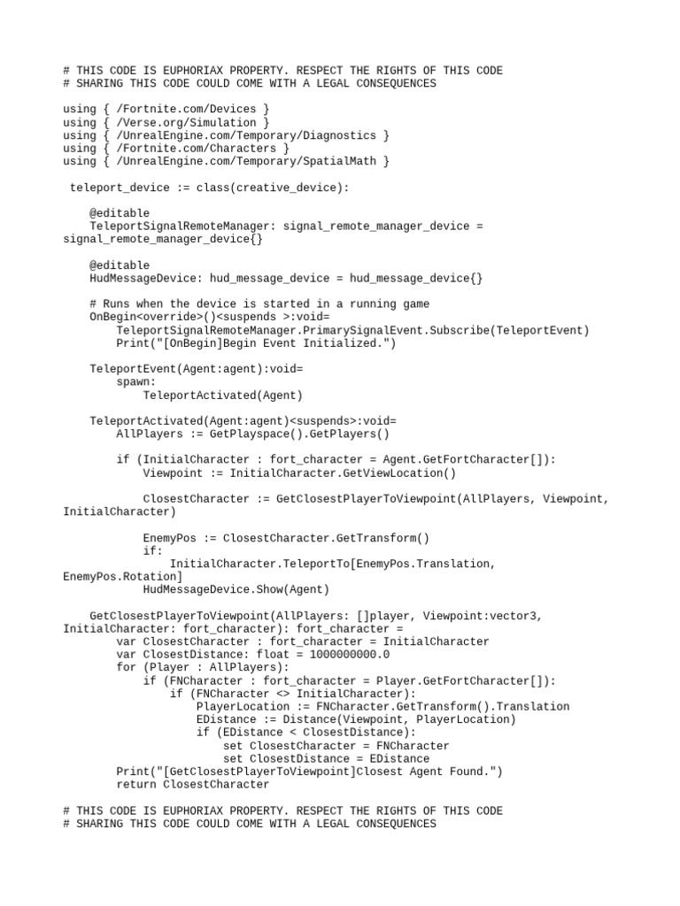 Fortnite Verse Code | PDF