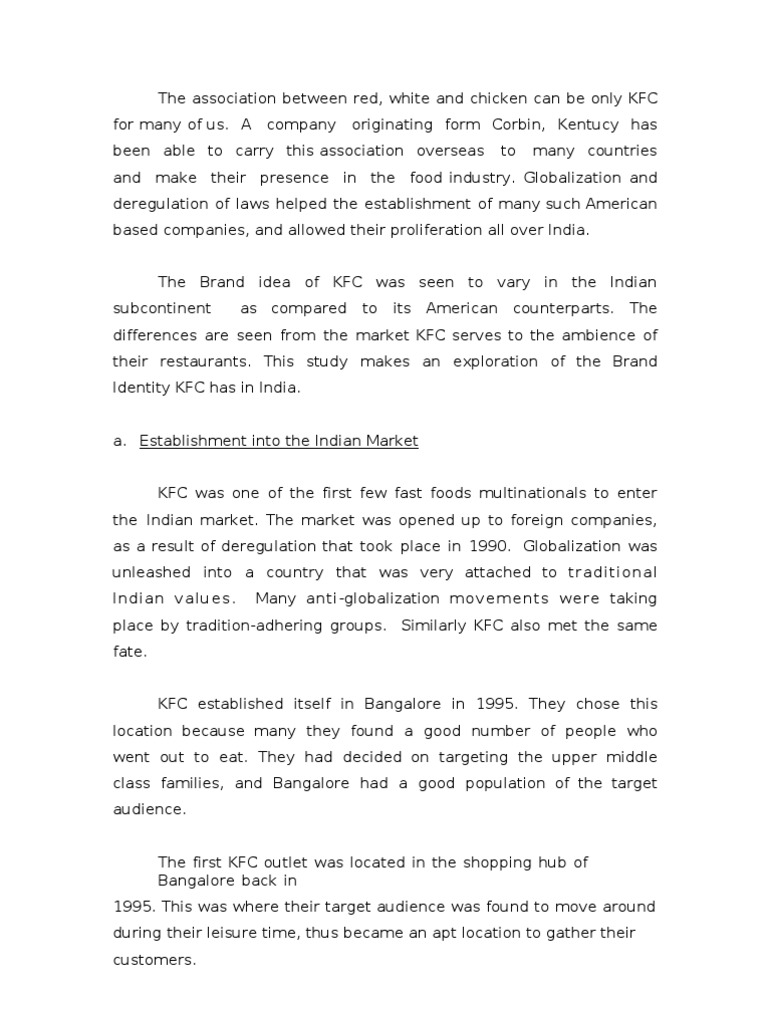 KFC Document | PDF | Fast Food | Brand