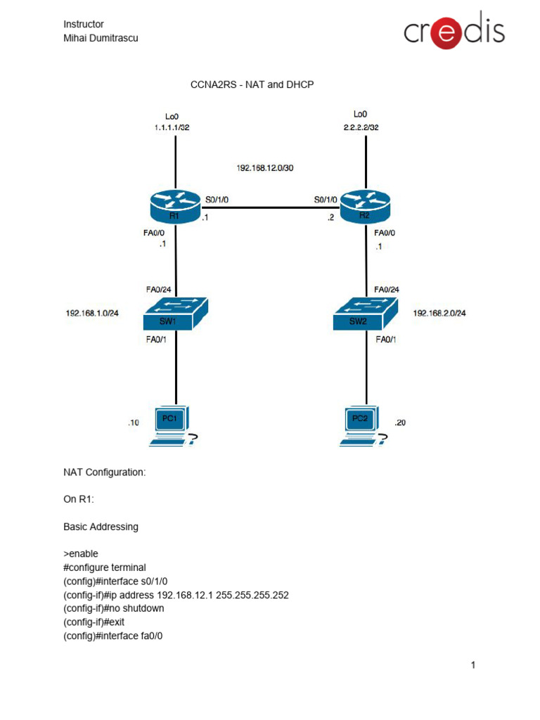 CCNA2RS - DHCP and NAT | PDF | Ip Address | Computer Network