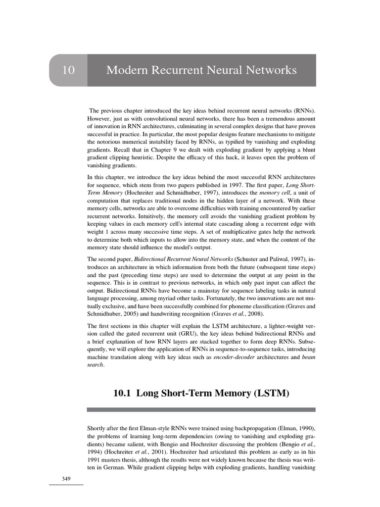 UNIT-5-Modern Recurrent Neural Networks | PDF | Artificial Neural Network | Applied Mathematics
