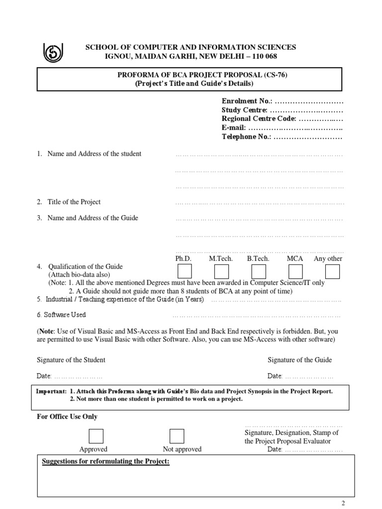 BCA Project Proposal Form Template | PDF | Art | Technology & Engineering