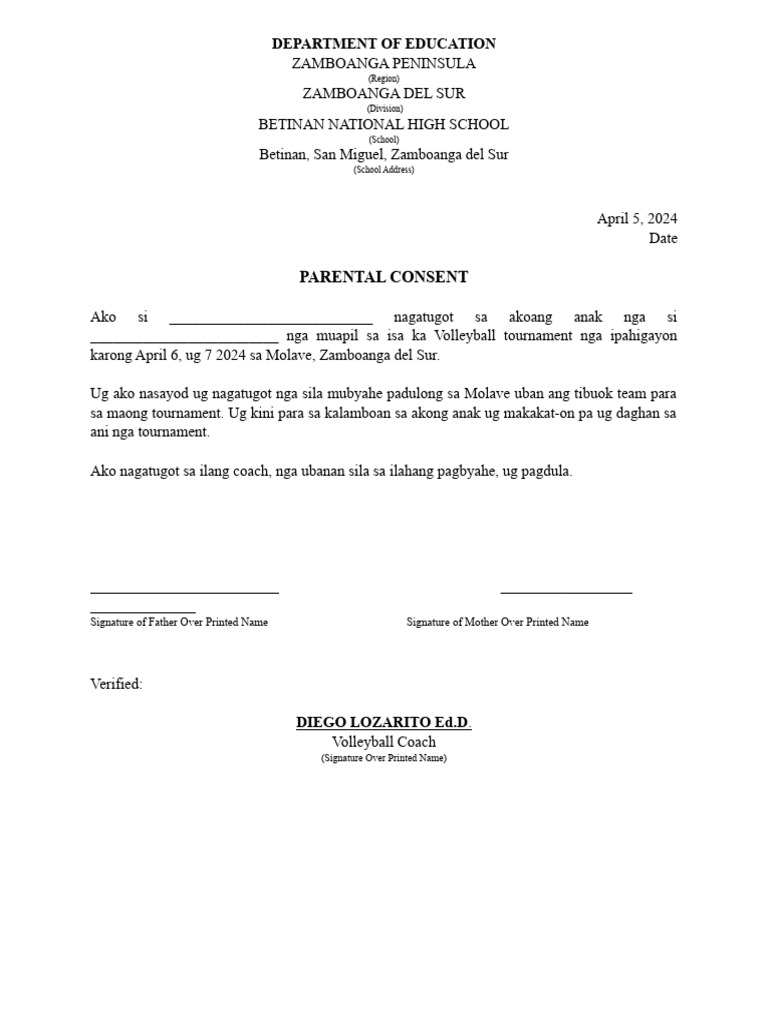 Parental consent | PDF