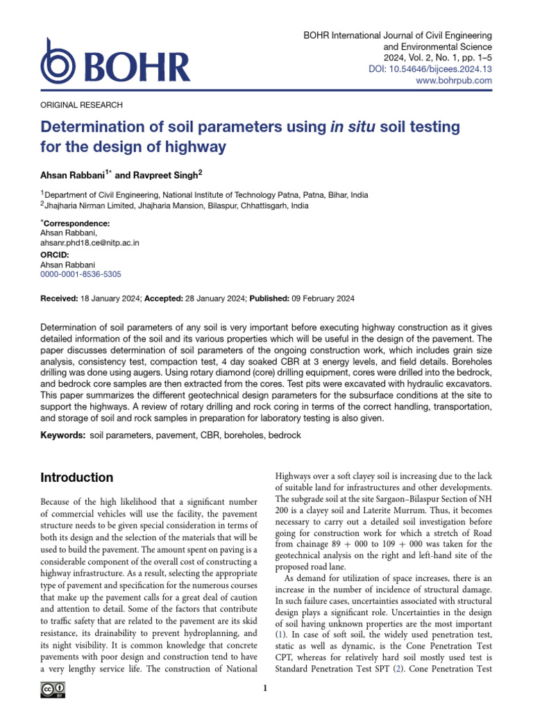 Determination of Soil Parameters Using in Situ Soil Testing For The ...