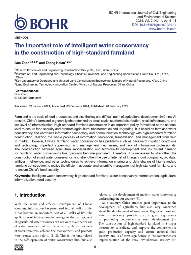 The Important Role of Intelligent Water Conservancy in The Construction ...