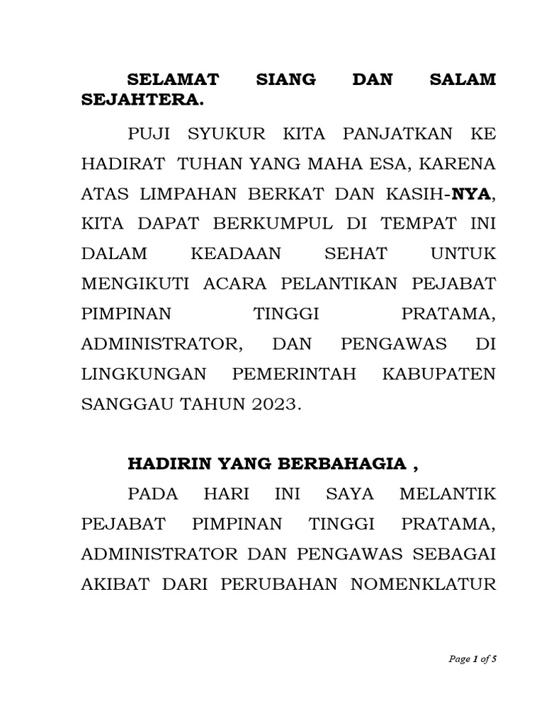 Pidato Bup | PDF | Bisnis