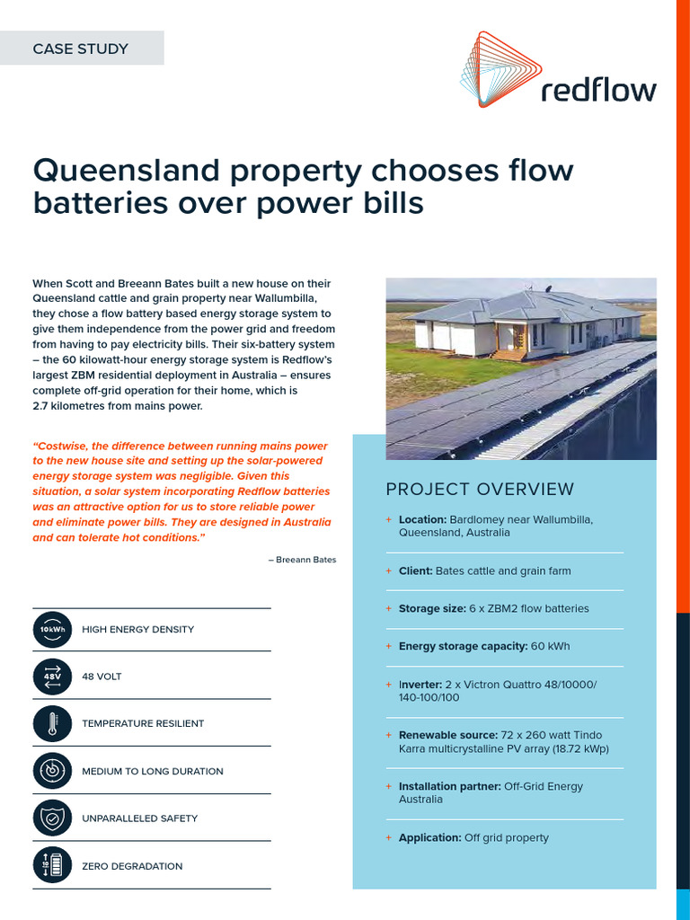 Redflow-–-Bates-family-–-CASE-STUDY-WEB | PDF | Energy Storage | Off ...