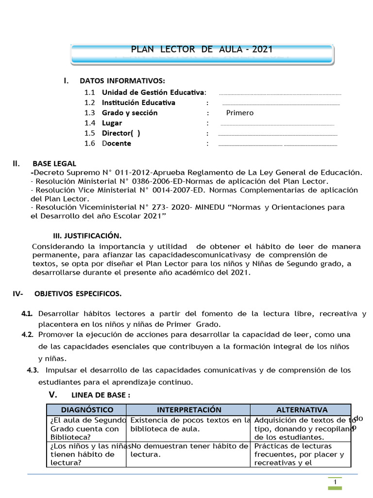 Plan Lector Con Bloqueo de Lectura Selectas | PDF | Maestros | Salón de clases