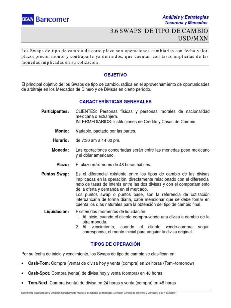 Swaps de Tipo de Cambio USD/MXN | PDF | Swap (Finanzas) | Tipo de cambio