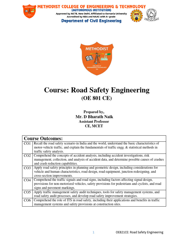 RSE Unit I | PDF | Traffic Collision | Regression Analysis