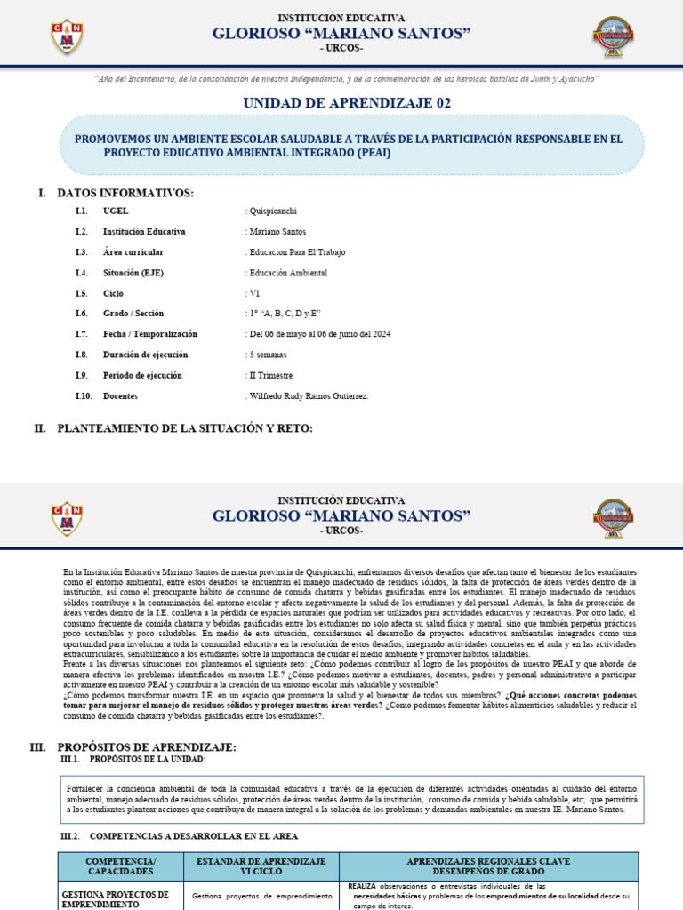 02 Unidad Ept 1° 2024 | PDF | Aprendizaje | Evaluación